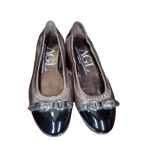 Attilio Giusti Leombruni | Shoes | Agl Cap Toe Bronze Leather Ballet ...